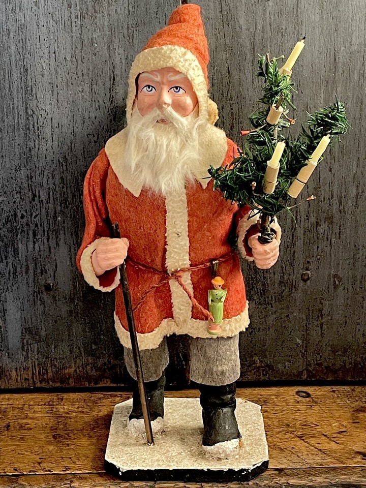 Walking Antique Santa 11” German Candy Container Loofa Backpack ...