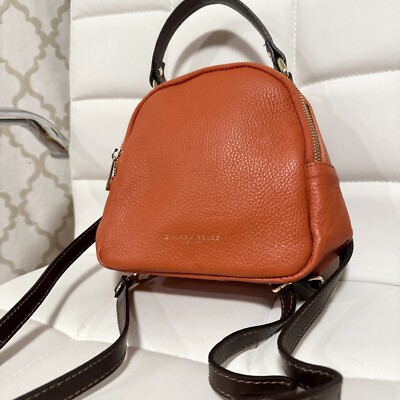 Divina Firenze Orang leather Convertible Top Handle Backpack Crossbody ...