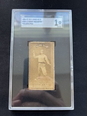 1886-87 Old Judge Tommy Mccarthy N172 Philadelphia SGC 1 BASEBALL ...
