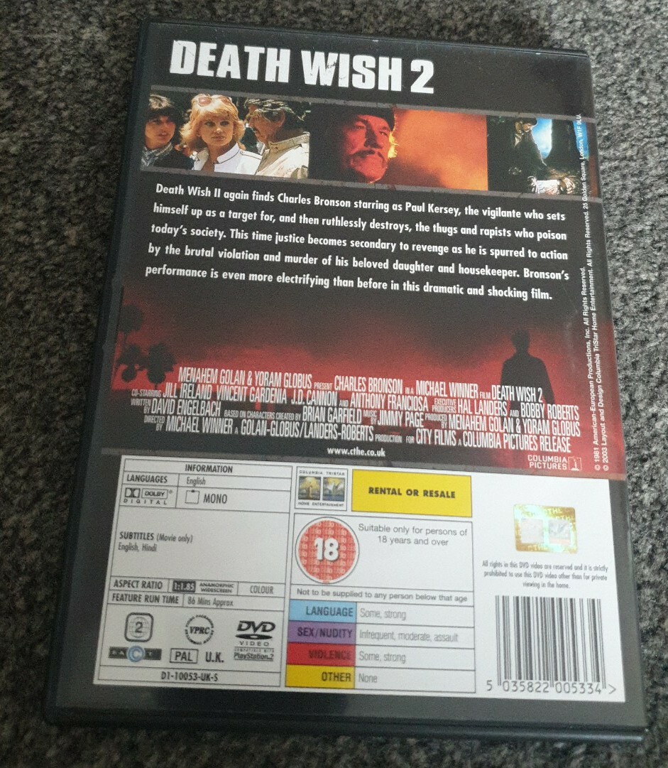 Death Wish 2 (DVD, 2003) 5035822005334 | eBay UK