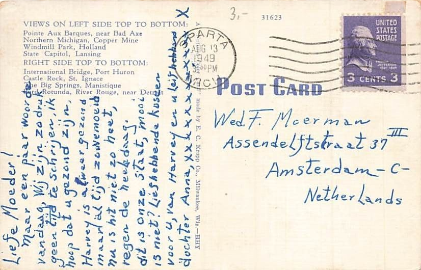 Postcard Multiview Map State of Michigan NH1 | eBay