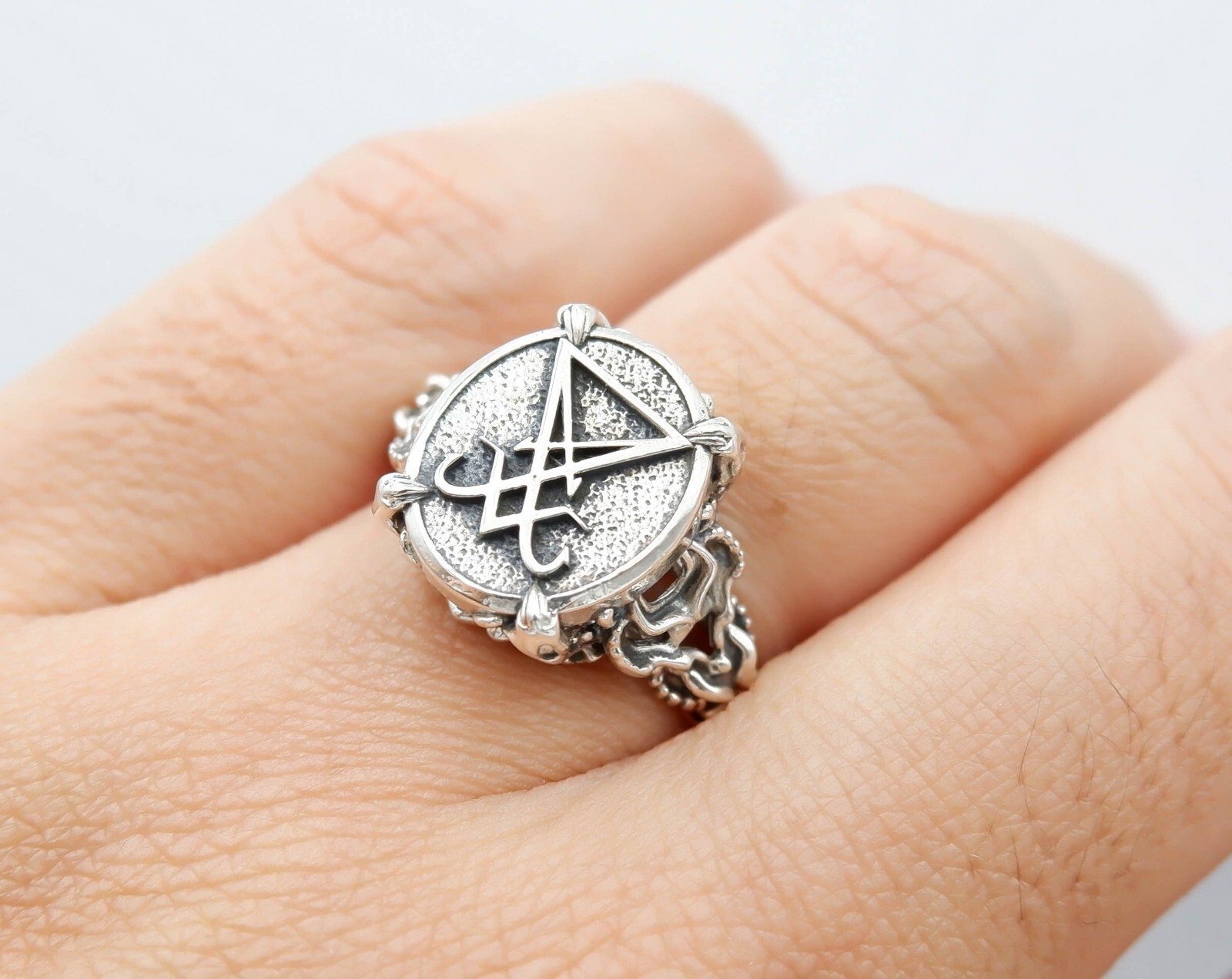 925 Sterling Silver Sigil of Lucifer Ring for Women Satan Jewelry | eBay