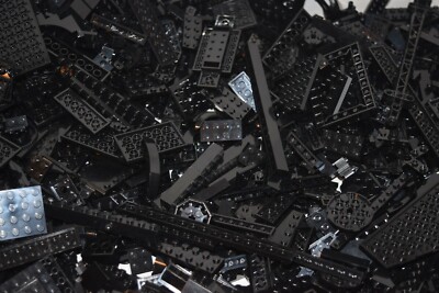 200 Lego Black Pieces Plates Tiles Slopes Bricks Specialty City Lot ...