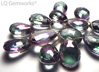 MYSTIC RAINBOW QUARTZ 23-26mm Faceted Teardrop Focal Bead | eBay
