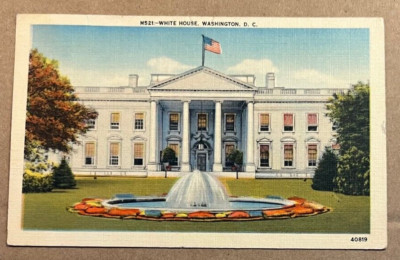 VINTAGE USED 1941 LINEN POSTCARD - WHITE HOUSE, WASHINGTON D.C. | eBay