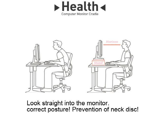 Office LED LCD Monitor Stand Cradle, Effective Use of Space! Made in ...