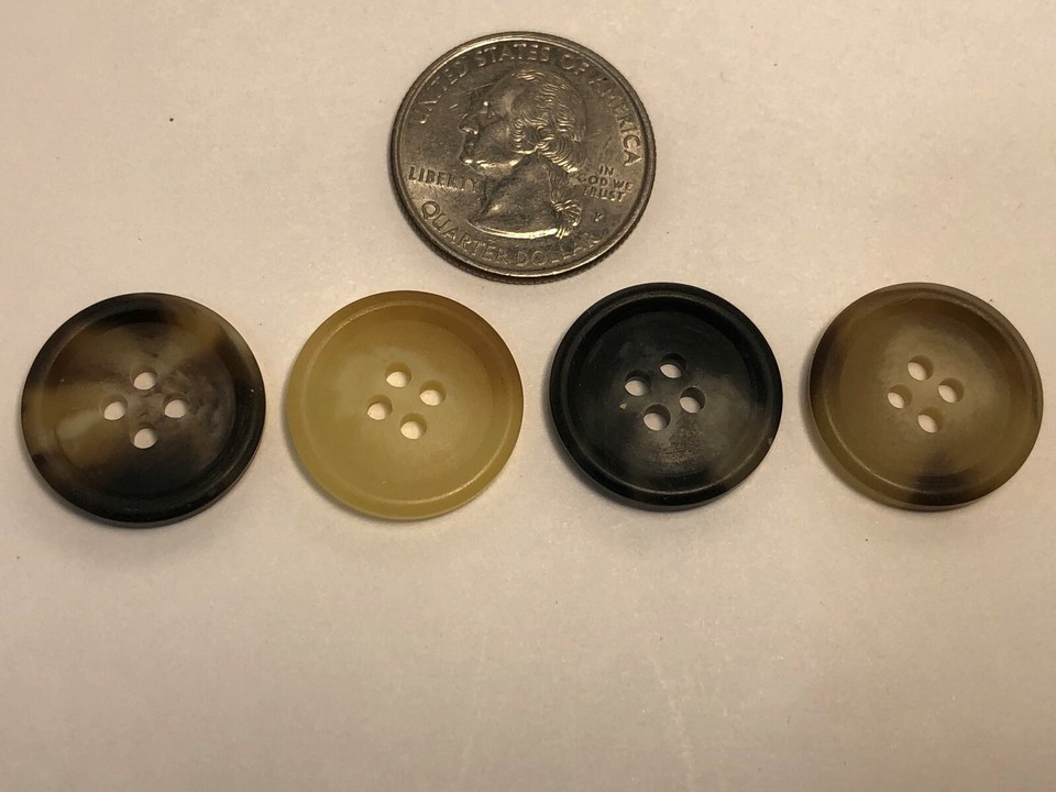 50 Bulk Large Buttons sized 13/16 in. 4 colors Brown,Lt Brown,Black ...