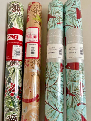 "The Gift Wrap Company" Gift Wrap- 4 Rolls- 90 sq. ft. total ~ NEW ...