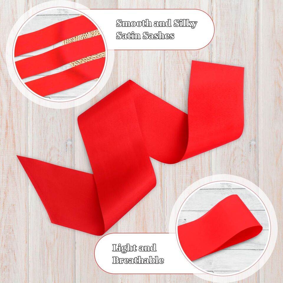 16PCS Red Satin Blank Sashes for Pageants Senior Sash 2025 Beauty ...