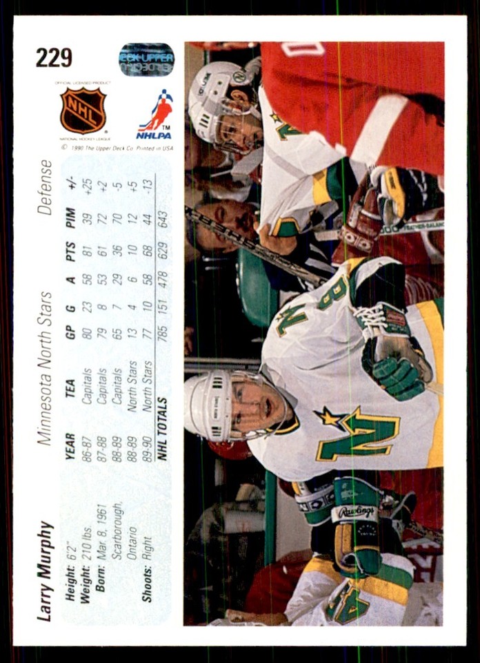 1990-91 Upper Deck Larry Murphy Hockey Cards #229 | eBay