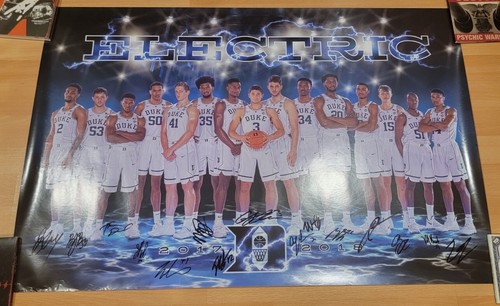 2017-18 Duke Basketball Full Team Autographed Poster - Gary Trent ...
