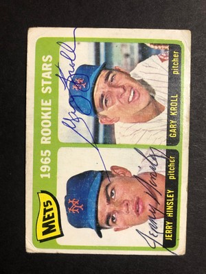 Gary Kroll Jerry Hinsley Signed 1965 Topps Mets Rookie Card 449 Auto ...