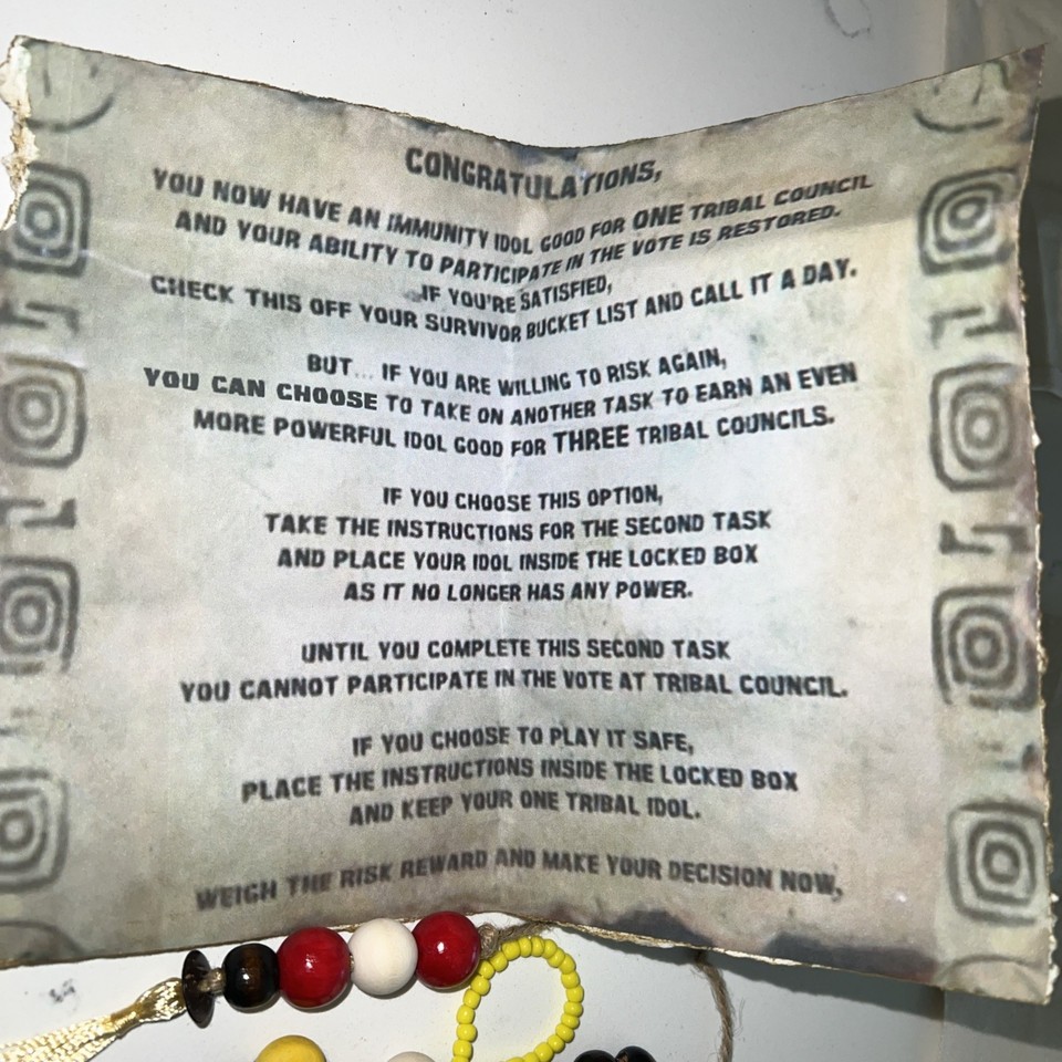 Survivor Season 47 Hidden Immunity Idol Prop Replica BEWARE advantage ...