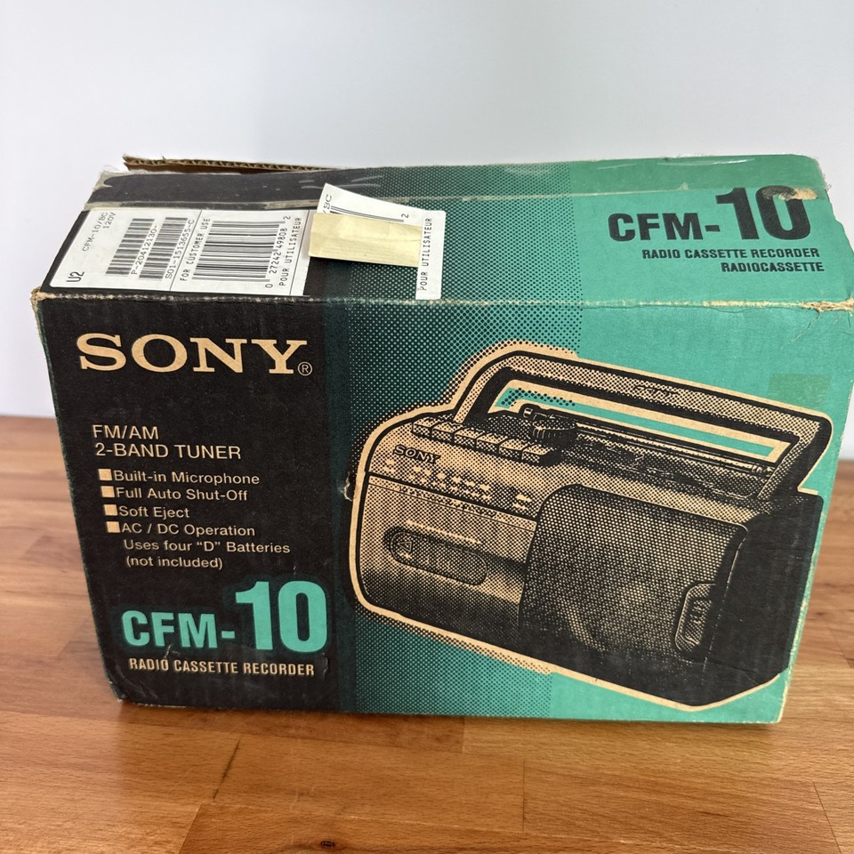 SONY Radio Cassette Recorder CFM-10 AM FM Portable AC DC Boombox Tested ...