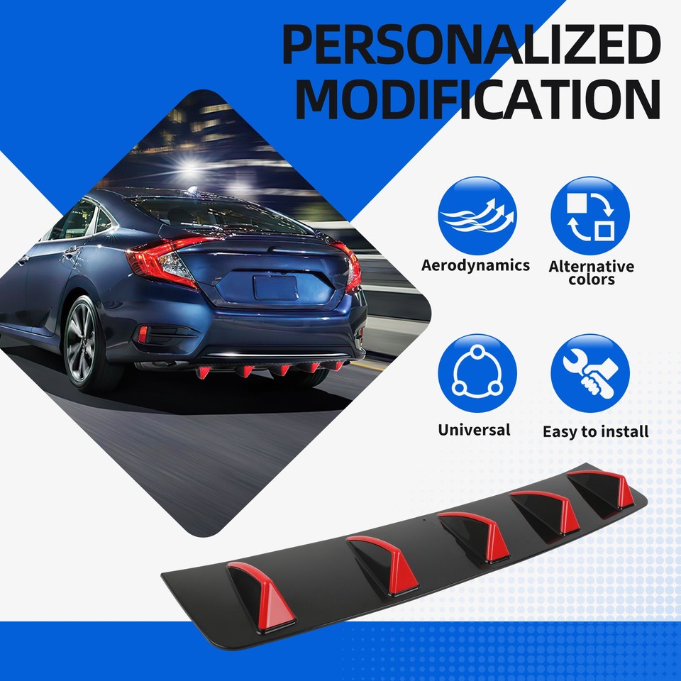 For Mercedes-Benz C-Class W204 Rear Bumper Diffuser Spoiler Splitter ...