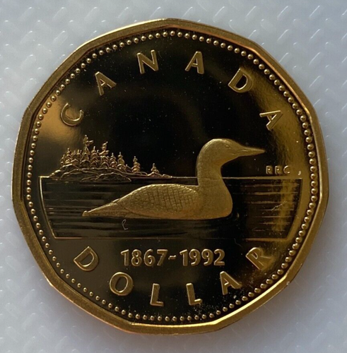 1867-1992 CANADA LOONIE 125th CONFEDERATION ANNIVERSARY PROOF DOLLAR ...