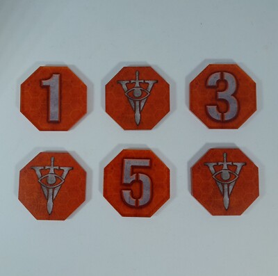 Warhammer Kill Team PROMO Acrylic Objective Markers White Numbers | eBay UK