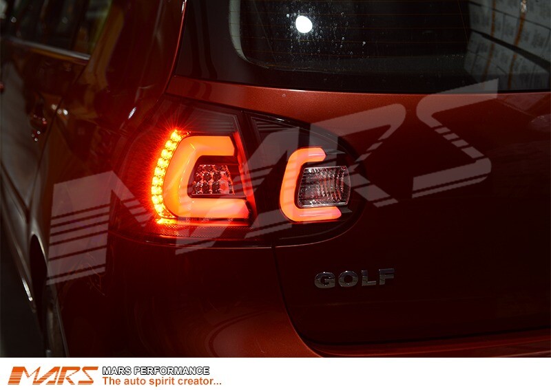 Black 3D Full LED Tail lights for VolksWagen VW Golf V 03-08 GTI GT R32 ...