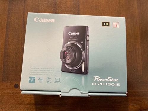 Canon PowerShot ELPH 150 IS Digital Camera BLUE 10x Zoom Video Open Box ...