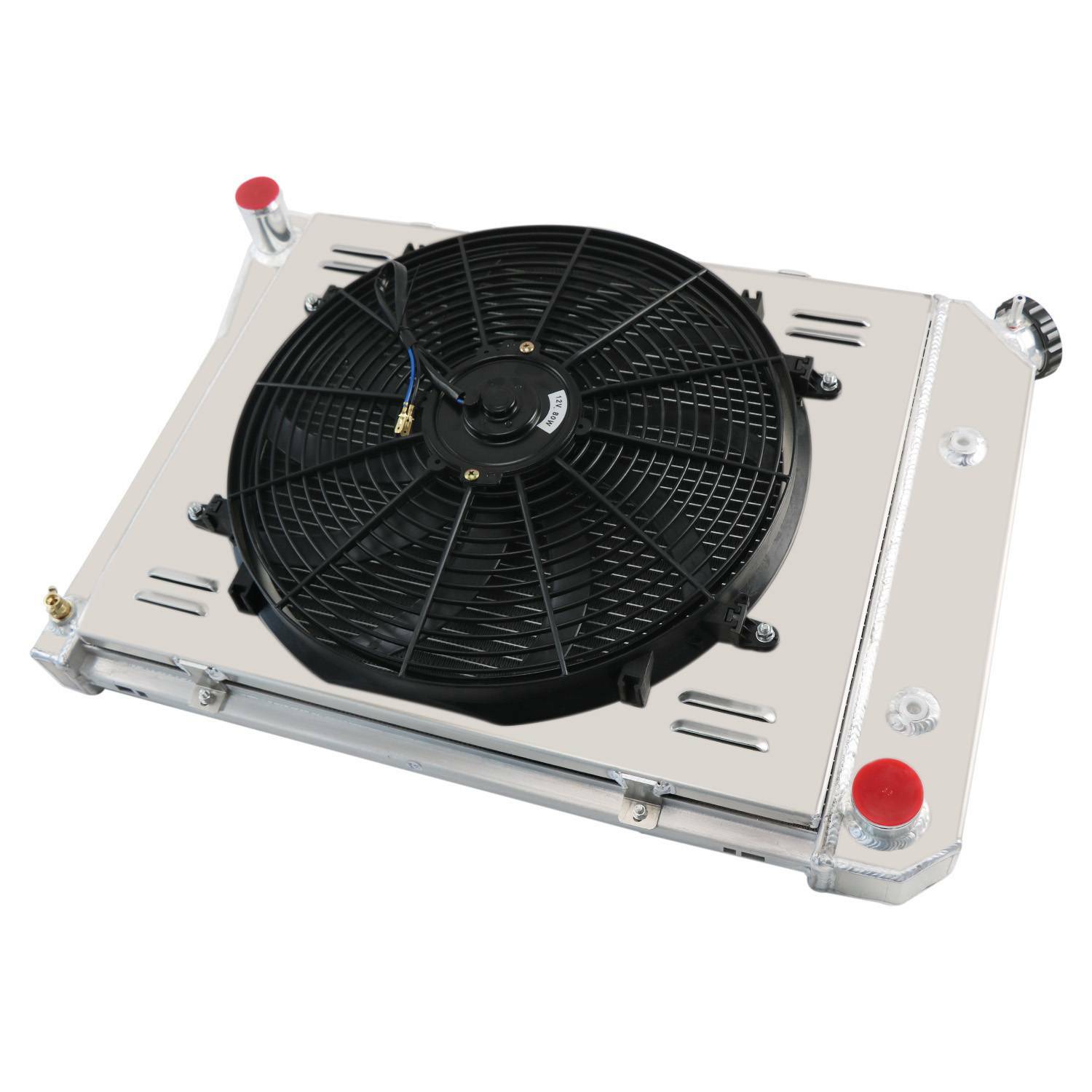 4 Row Radiator Shroud Fan Kit For 68-74 Chevy Nova /70-81 Camaro/75-87 ...