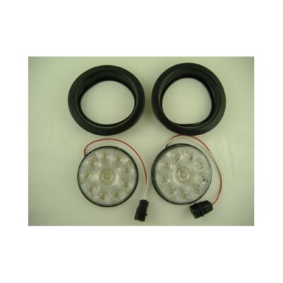 (2) 4" Round Clear White 10 LED Reverse Back Up Utility Light Kits | eBay
