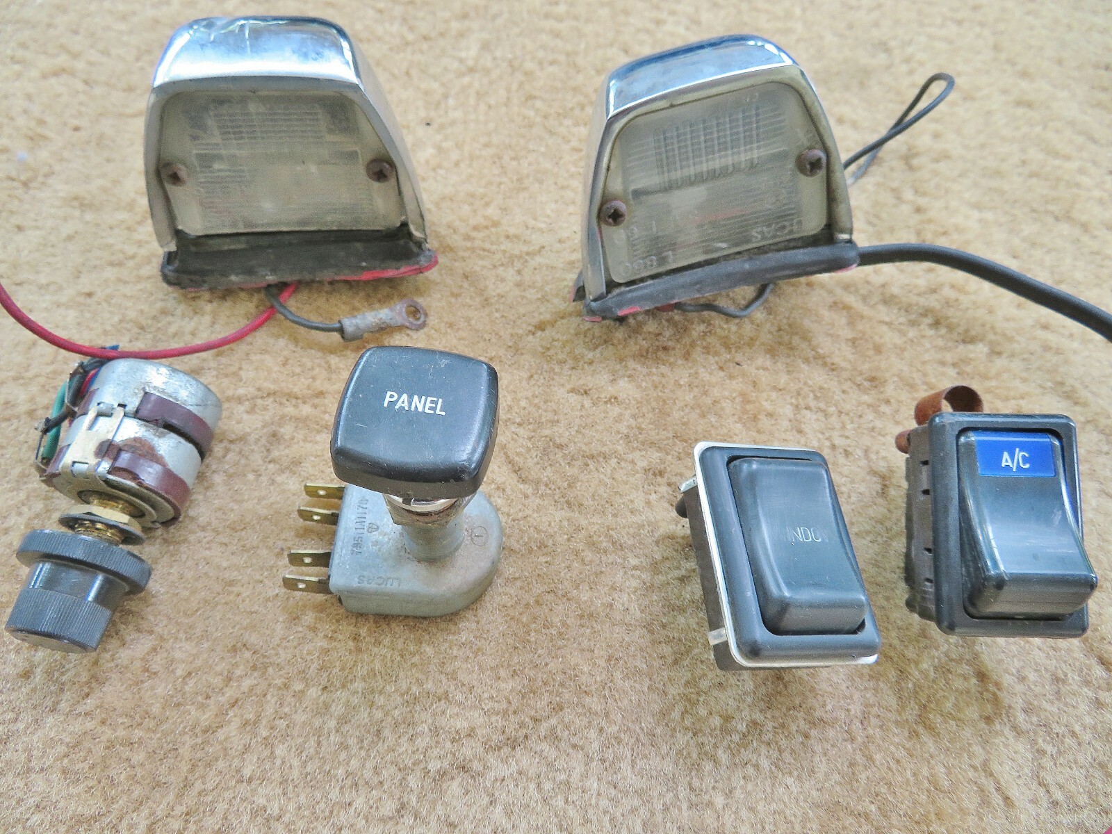 1974 Jensen Interceptor 4 switches, 2 license plate light assemblies | eBay