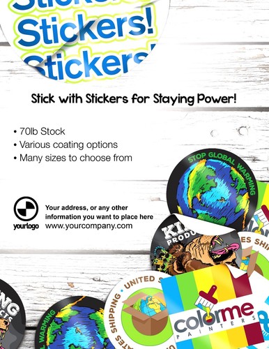 Business Card Stickers - Decals - Labels. FULL COLOR CUSTOM PRINTED ...