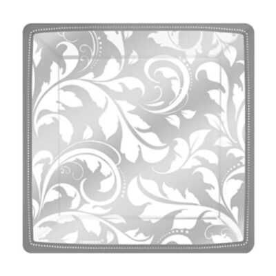 Silver Elegant Scroll Plates 7" 8CT | eBay
