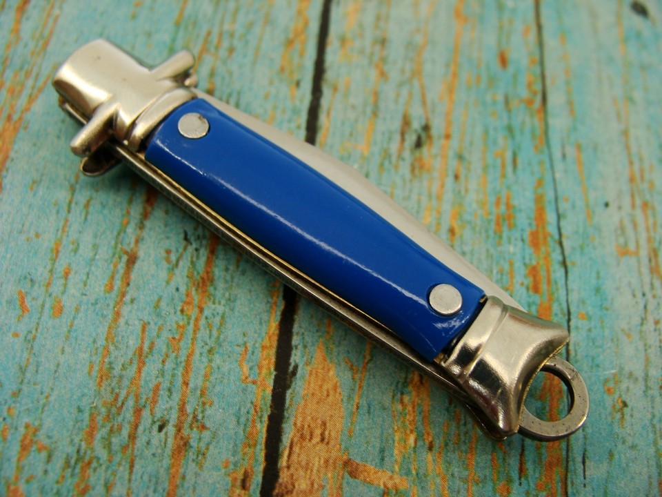 VINTAGE IDEAL USA BLUE MINI FISHTAIL JACK FOLDING POCKET KNIFE FOB ...