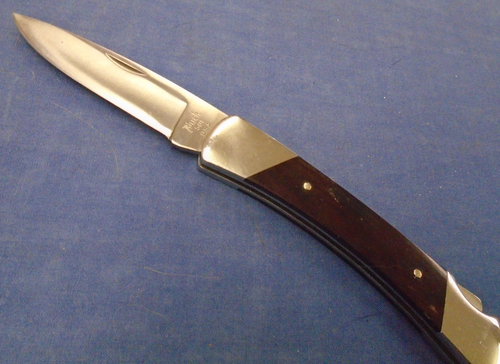 VINTAGE BUCK USA 501 ESQUIRE POCKET KNIFE SCRIPT PRE DATE CODE MICARTA ...