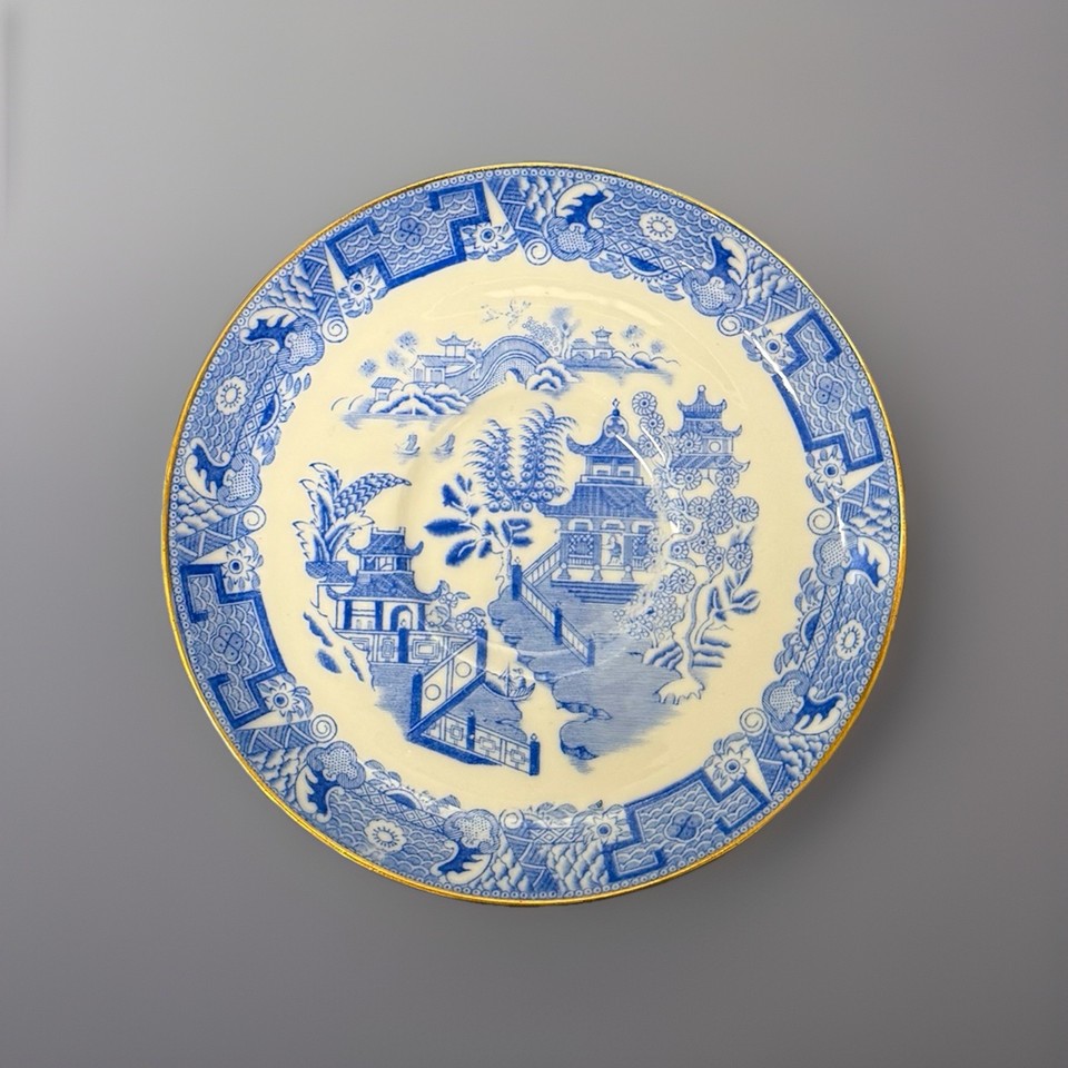 2 Royal Worcester Willow Pattern Tea/coffee Cups and Saucers Light Blue ...