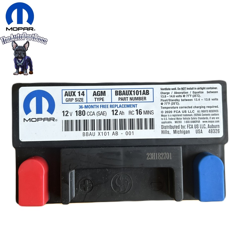 16-25 Vehicle Battery Genuine Mopar BBAUX101AB | eBay