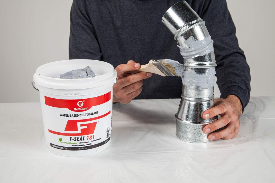 1 Gallon Gray Fiber Reinforced HVAC Duct Sealant UL 181 A M B M ...