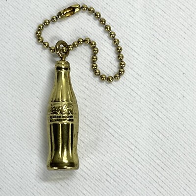 Vintage Mini Coca Cola Coke Bottle Key Chain Metal 1 3/4" Tall Gold ...