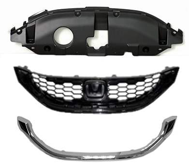 Grille w/Chrome For Civic 2013-2015 Sedan EX Model HO1200218/HO1202109 ...