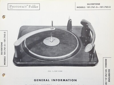 Original Sams Photofact Manual SILVERTONE MODELS 101.61-3--101.762-3 ...