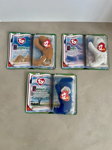 Vintage 1999 McDonald's Ty Legends Beanies, Humphrey, Chilly and Peanut ...