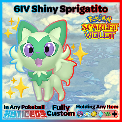 Shiny Sprigatito 6IV Pokemon Scarlet & Violet 🚀 Fast 🚀 | eBay