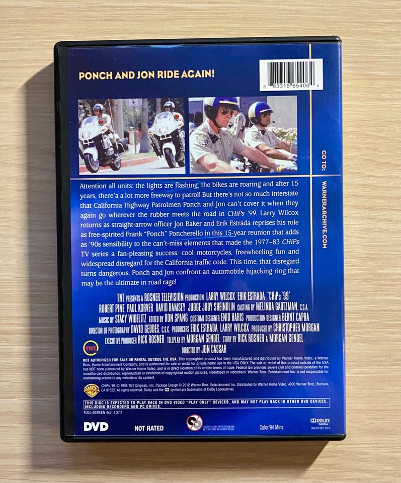 CHiPs ‘99 DVD TNT TV Reunion 1998 Erik Estrada Larry Wilcox ...