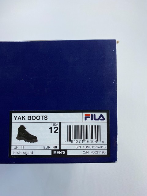 Fila Yak Boots Men's Boots 1BM01276-013 Size US 12 () for sale online ...