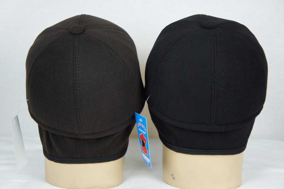 BROWN or BLACK Cashmere like BASEBALL TRUCKER TRAPPER EARFLAP CAP HAT M ...