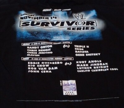 Vintage WWE Crew Scratch Shirt Event Employee 2004 SURVIVOR SERIES WWF ...