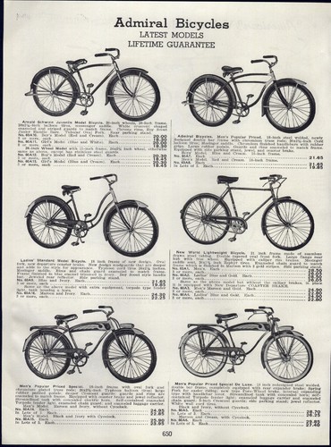 1941 PAPER AD Admiral Bicycle American Tricycle Irish Mail Sidewalk Cycle | eBay
