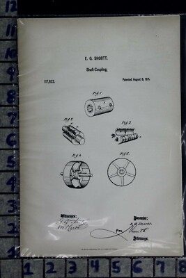 1871 SHORTT WOOD GUYOT STERNBERG GILBERT CARTHAGE NY SHAFT PATENT LITHO ...