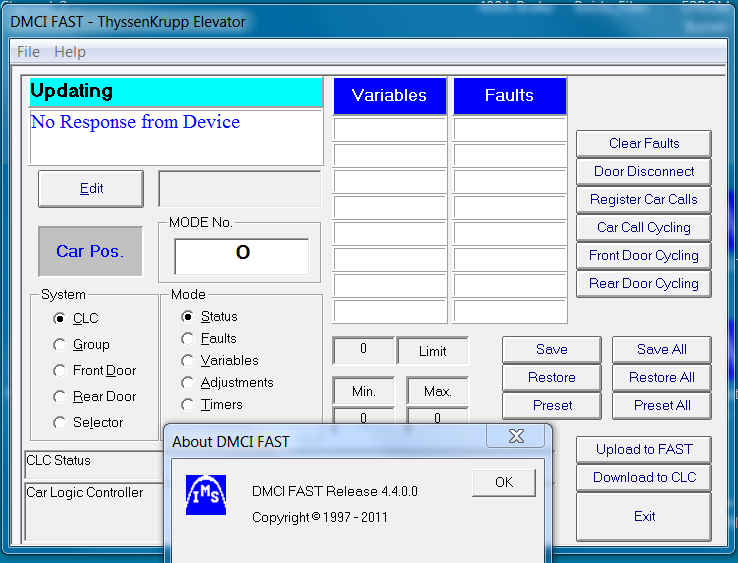 Elevator Service Tool, IMS TKE TAC32 Dover DMC1 TAC20 TAC 50-04 Endura ...