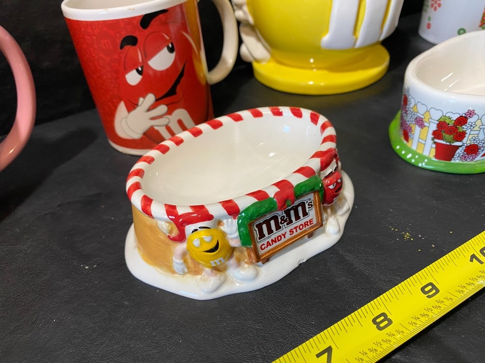 M&M vintage mug candy dish lot 8 pre-owned mugs MMs | eBay