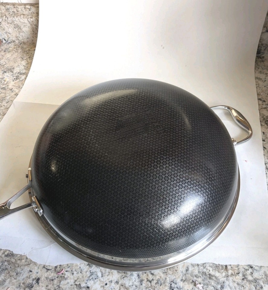 Hexclad Hybrid Cookware Stainless Steel Nonstick 12" Cooking Wok With ...