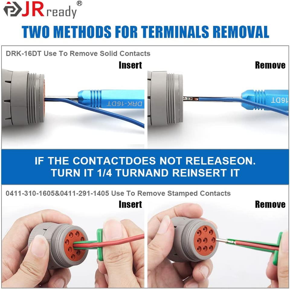 Deutsch Pin Extractor & DT Connector Kit for 14-22 AWG Wires ...