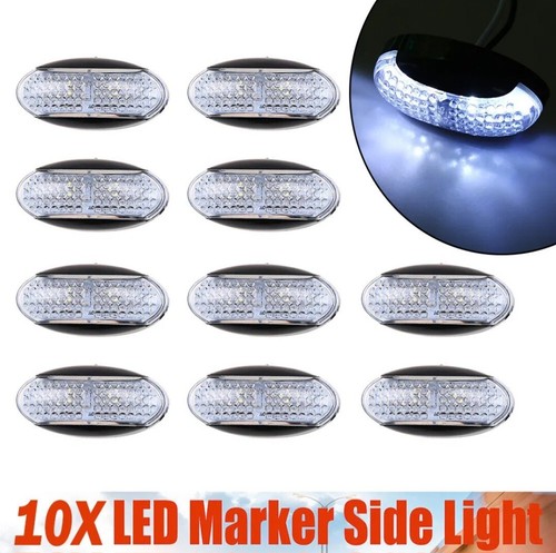 10X White LED Marker Light Clearance Lamp Car Truck Trailer Caravan 10V ...