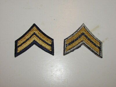 e3138 Korean War Era US Army Chevrons Small Yellow/Blue Corporal pair ...